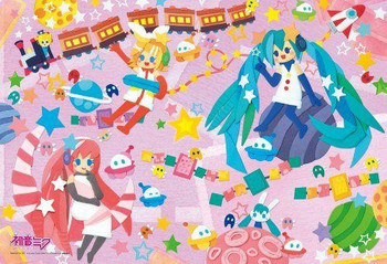 Jigsaw Puzzle Hatsune Miku Sanasana (108 L-Pieces)