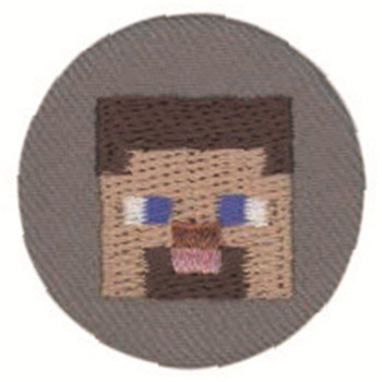 Minecraft Steve Embroidery Canvas Badge