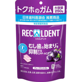 Recaldent Grape Mint Gum Stand Pouch 250g Mondelez Japan - Gum