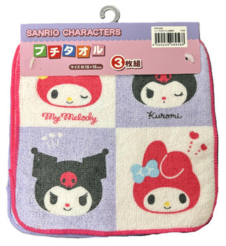 Sanrio Simple Time My Melody And Kuromi Petit Towel Three Piece Set