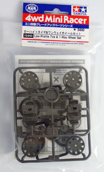 Tamiya 15443 Mini 4WD Low-Profile Tire & 1-Way Wheel Set - Plaza Japan