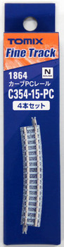 Tomix 1864 354mm Radius 15º Curve Track C354-15-PC(F) (4 Pieces) (N scale)