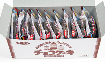 Yuraku Choco Cake 1 Box (10 Pieces) Japanese Dagashi Snack