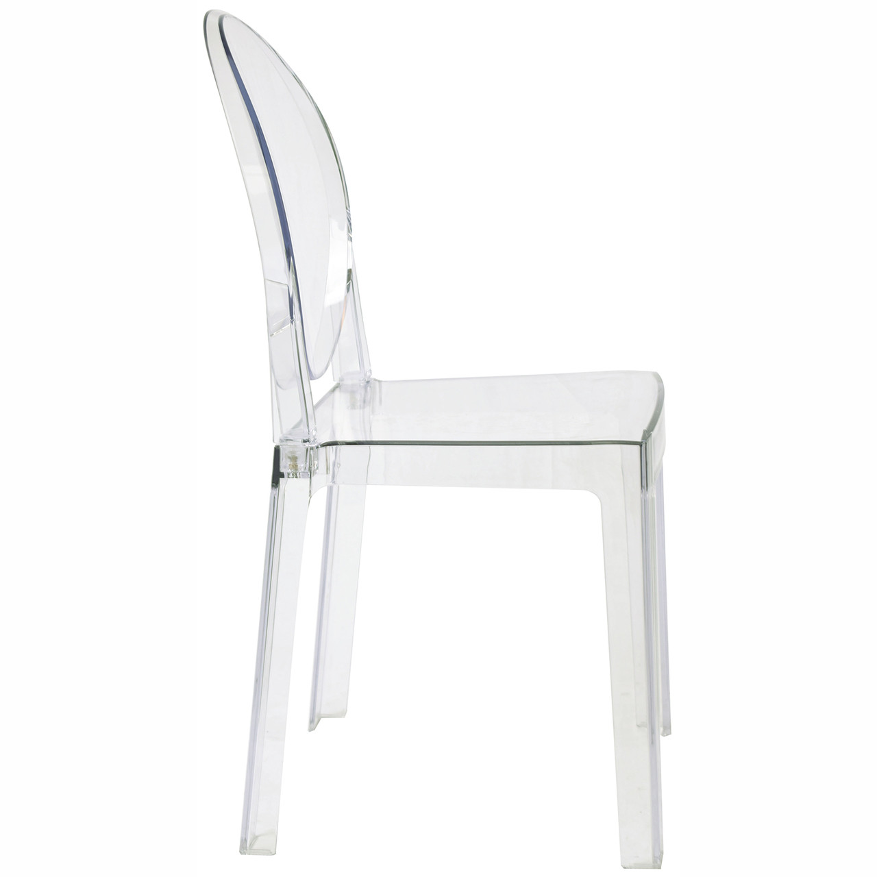 Modern Plastic Transparent Victorian Style Side Armless Chair - 2xhome ...