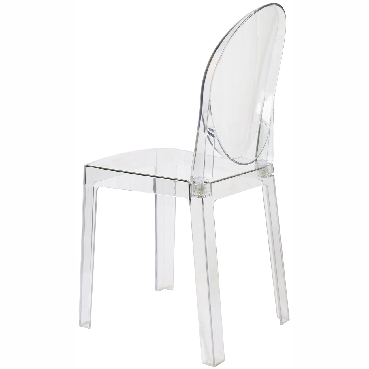 Modern Plastic Transparent Victorian Style Side Armless Chair - 2xhome ...