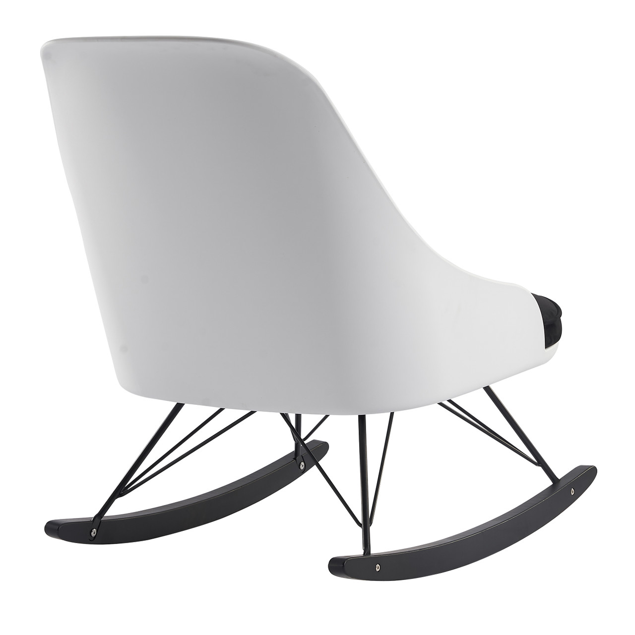 White Modern Large Rocking Chair with Cushion - 2xhome - Modern and ...