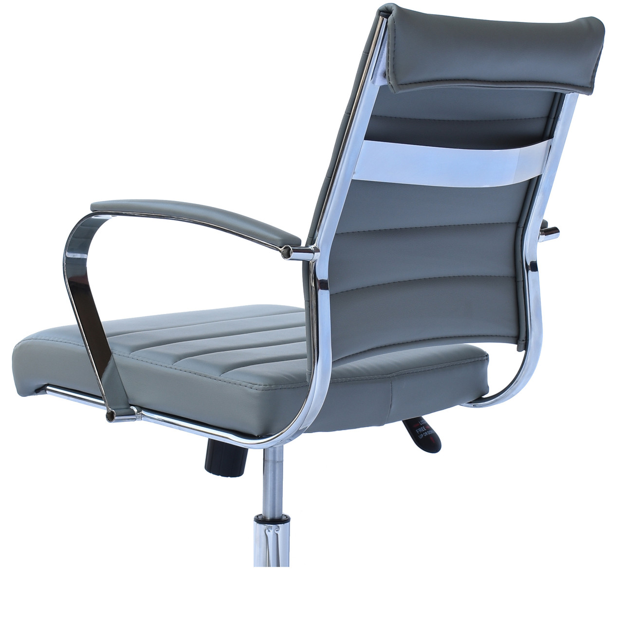 Mid Back Ribbed With Arms Leather Office Chair - 2xhome - Modern and ...