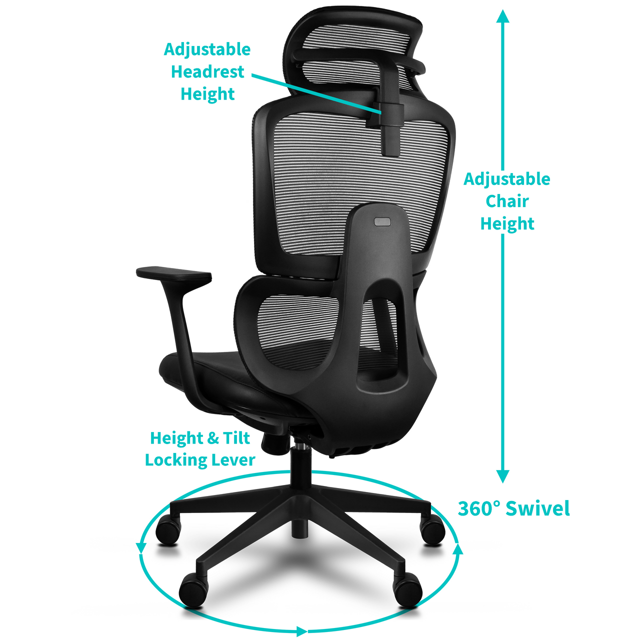 Ergonomic Office Chair with Lumbar Support, Adjustable Executive Desk ...