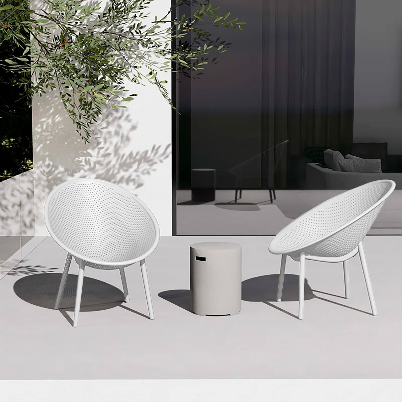 Mid-Century Modern Plastic Lounge Chair Plastic Legs with Breathable ...
