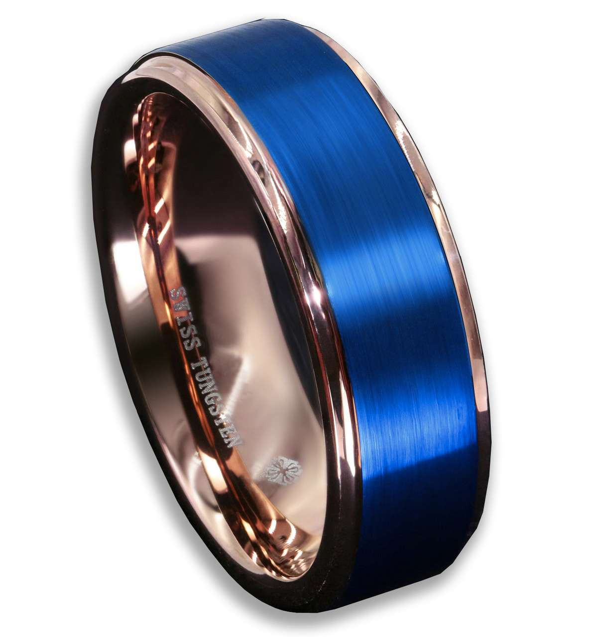 Blue Tungsten Wedding Bands