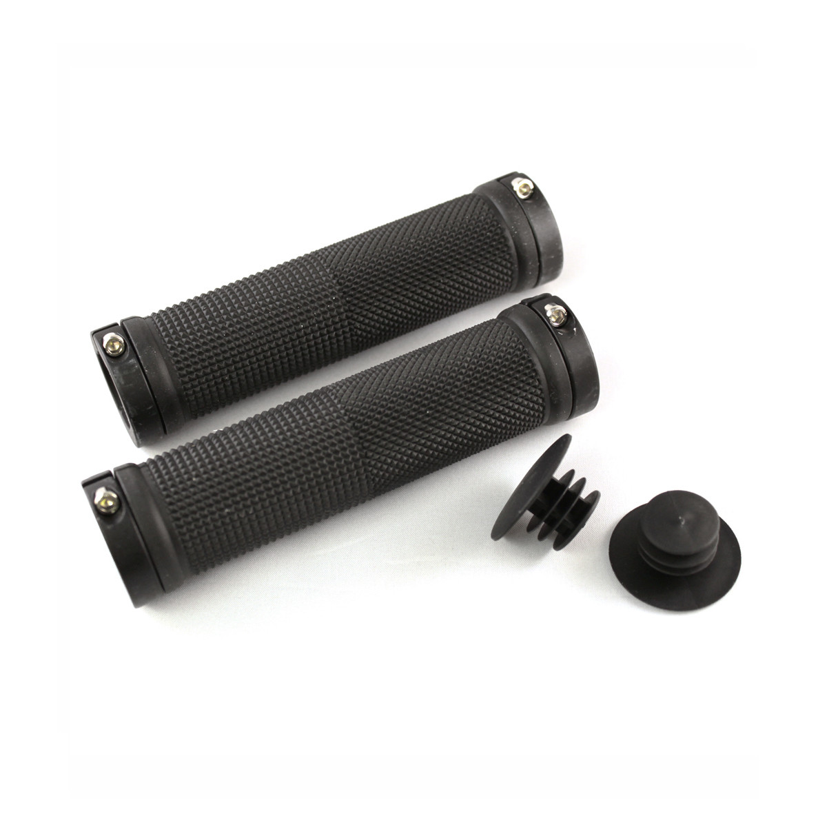 Clarks Vice Lock-On Handlebar Grip Black with Black Anodised End ...