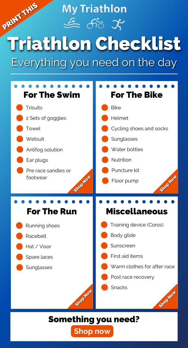 A Triathlon Checklist - Everything You Need For The Big Day! - My Triathlon