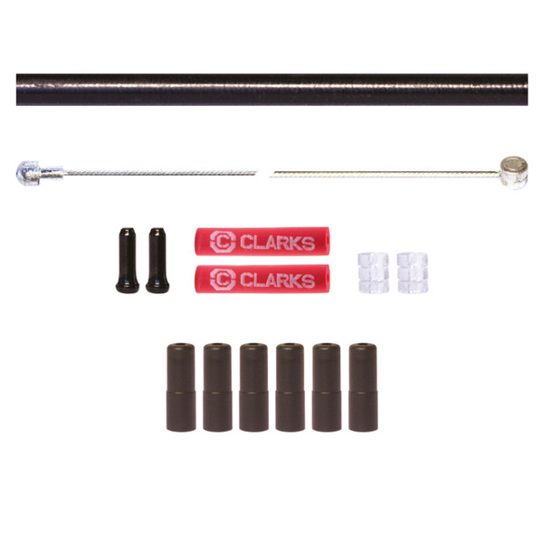 Clarks Universal S/S Front & Rear Brake Cable Kit w/P2 Black Outer ...