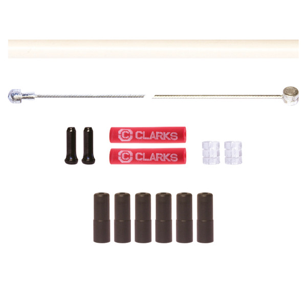 Clarks Universal S/S Front & Rear Brake Cable Kit w/P2 White Outer ...