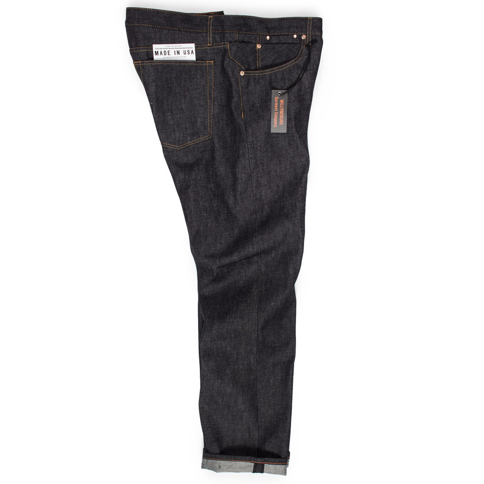 Big and Tall Slim Tapered Jeans Made in USA of American-made Raw Denim