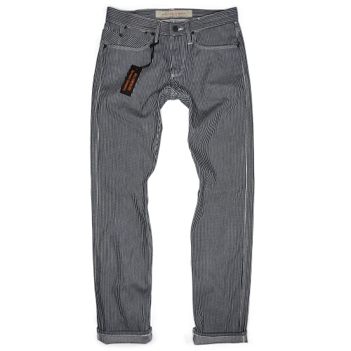 Slim Hickory Stripe Pants Made in the USA with Triple-Stitching