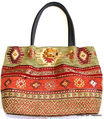 Woven Textile Handbag Clasped - NOMADIC SON