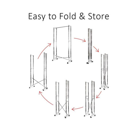 Folding Clothes Rail - Salesmen's Portable Clothing Stand