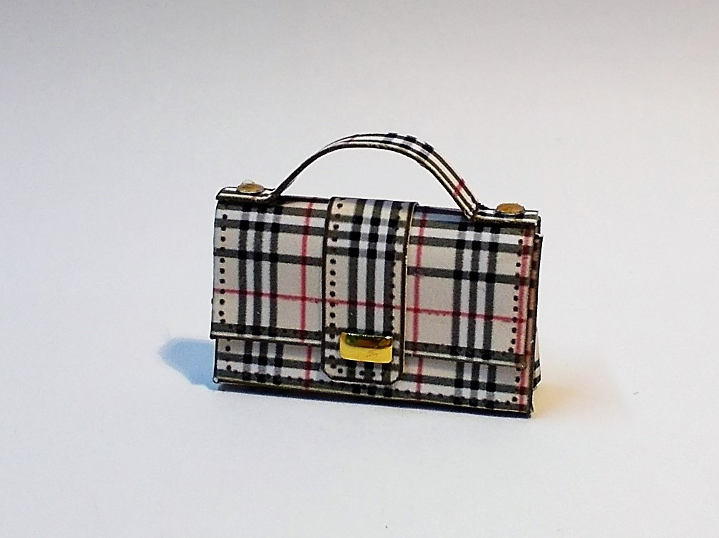 Plaid Handbag/purse No1 - ZENA'S MINIATURES