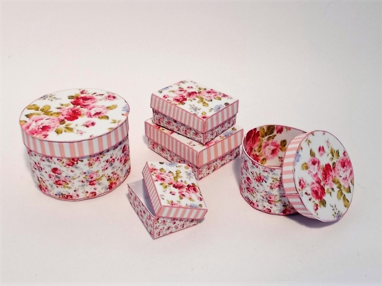Kit - Pink Shabby Chic Boxes - ZENA'S MINIATURES