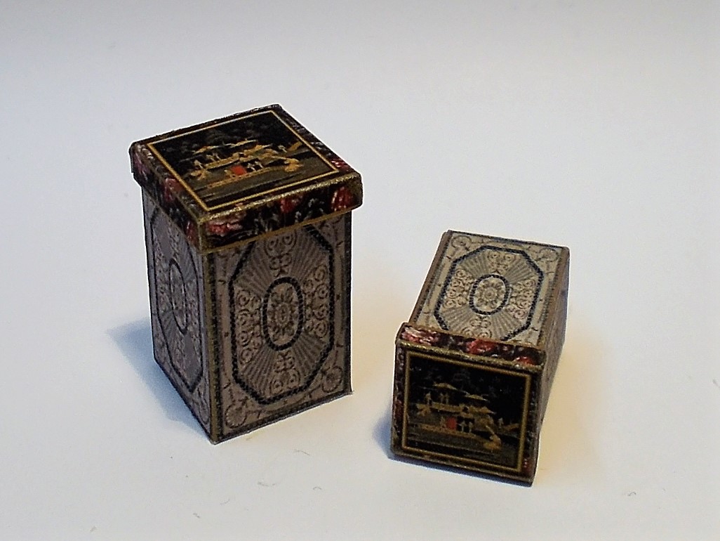 Set of 2 Oriental caddy boxes - ZENA'S MINIATURES