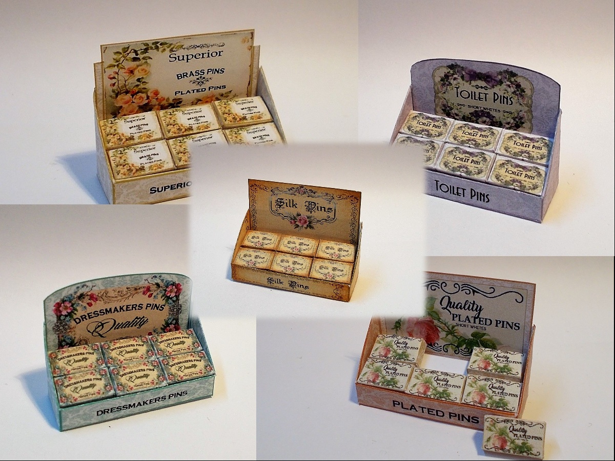 dollhouse miniature 1/12th scale hat pin box