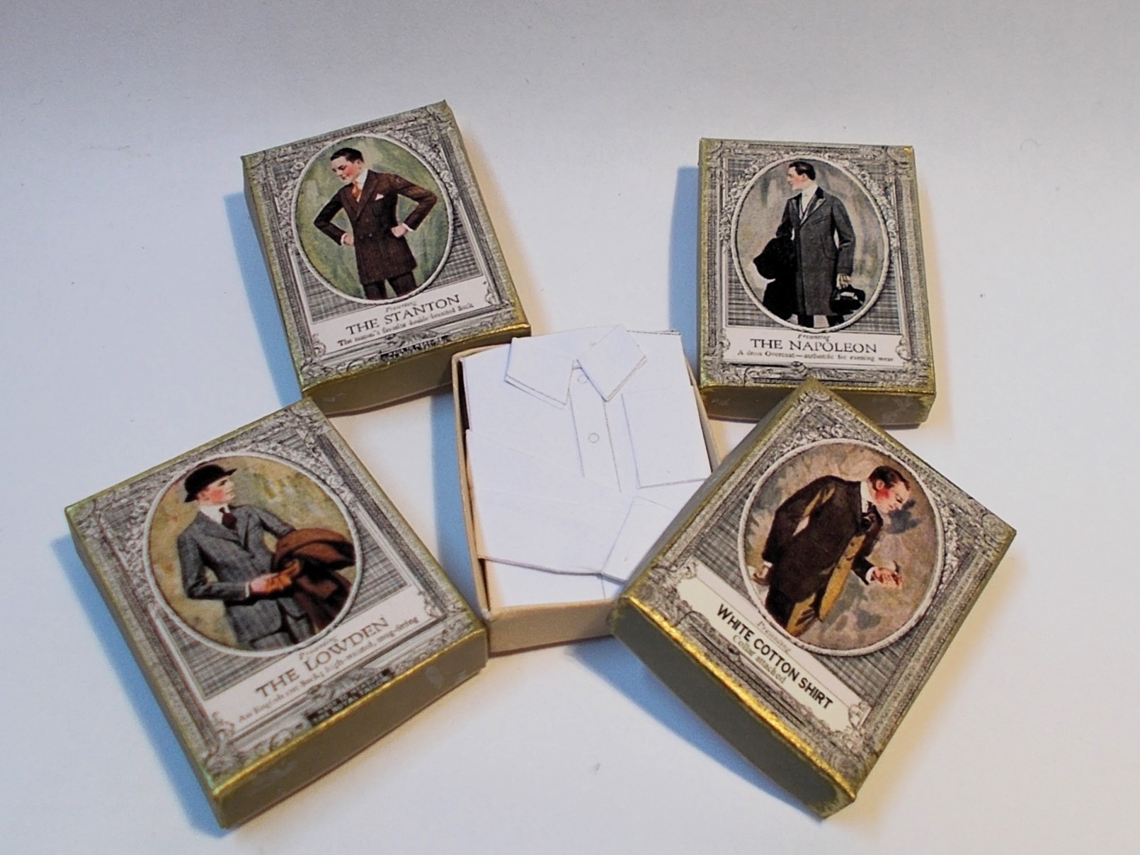 Kit - Gents Clothing Boxes & shirt pattern - ZENA'S MINIATURES