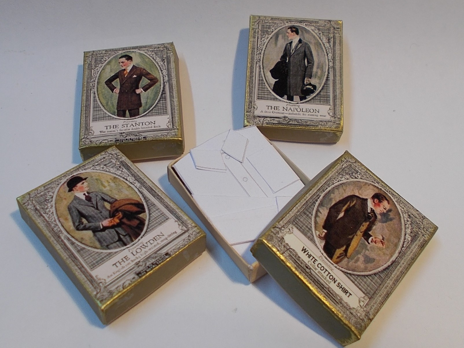 Kit - Gents Clothing Boxes & shirt pattern - ZENA'S MINIATURES