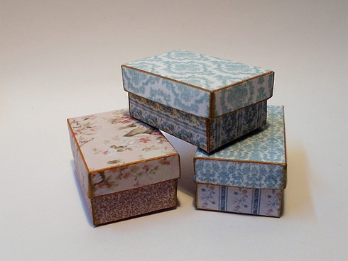 Kit - Shoe Box set No2 - makes 6 boxes in 3 designs - ZENA'S MINIATURES