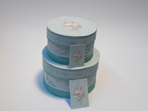 Download - Hat Box Set - Green Shabby Chic - ZENA'S MINIATURES