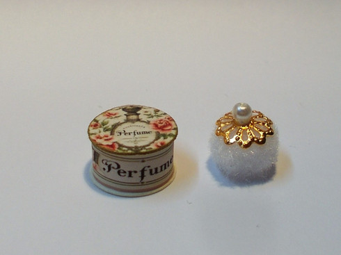 Esther Powder Puff with Box - ZENA'S MINIATURES