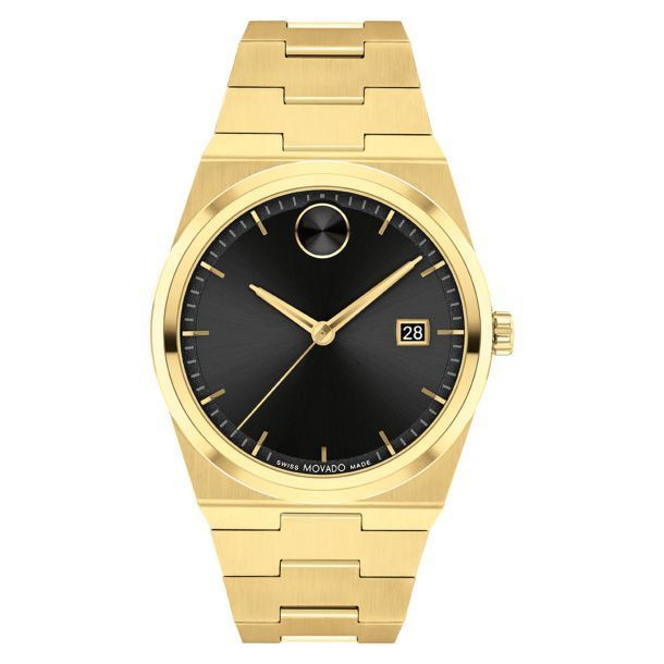 Movado Bold Quest Black Dial Gold-Tone Bracelet 40mm 3601223 - Saltzman ...
