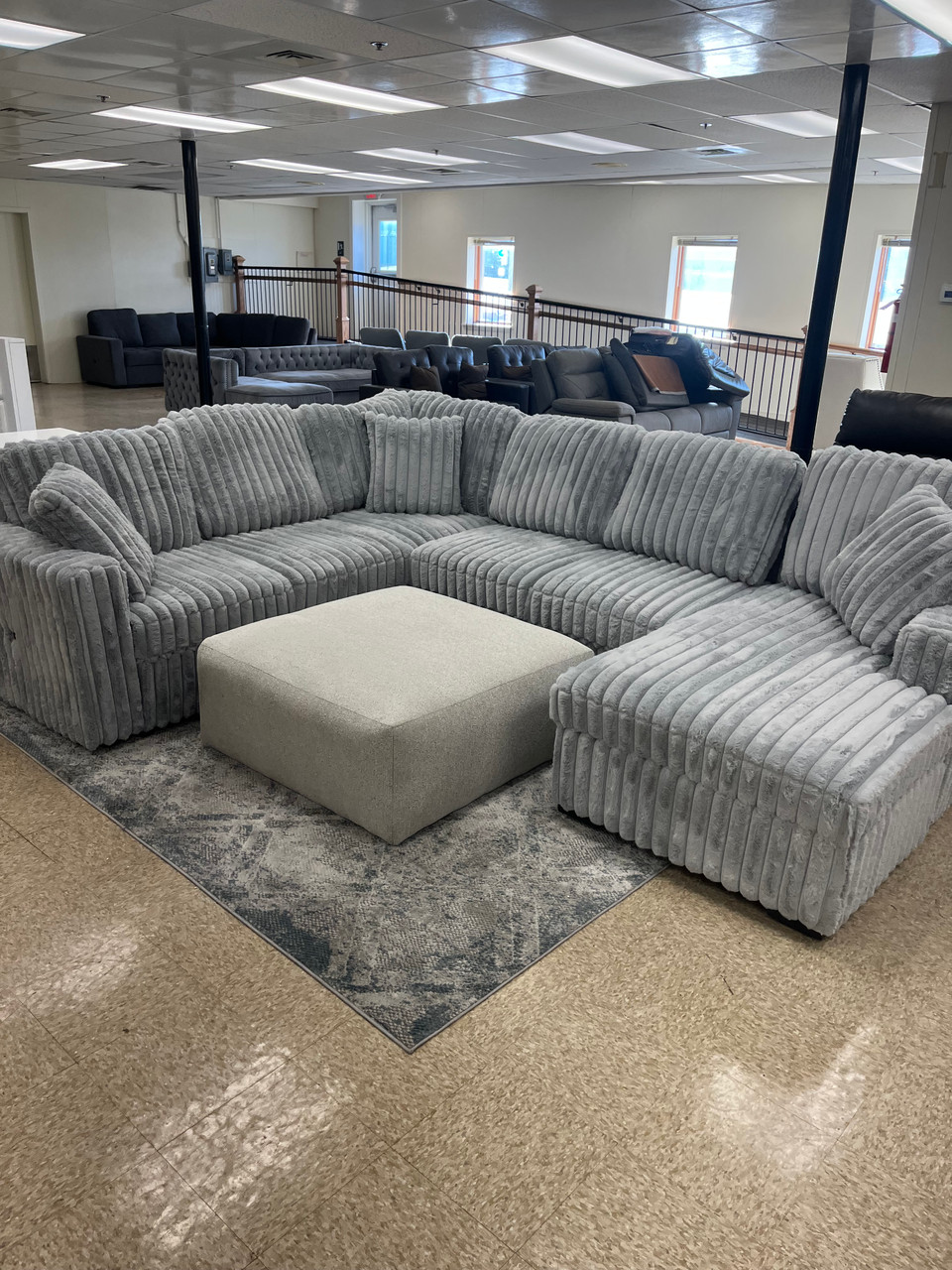 Comfy Light gray microfiber sectional