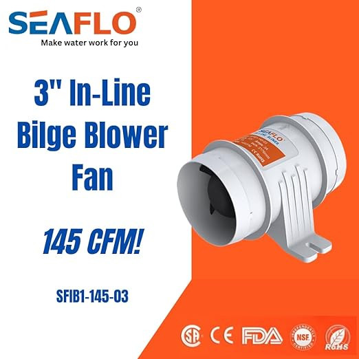 SEAFLO 03-Series in-Line Bilge Blower Fan (12V | 145CFM | 3") - Seaflo ...