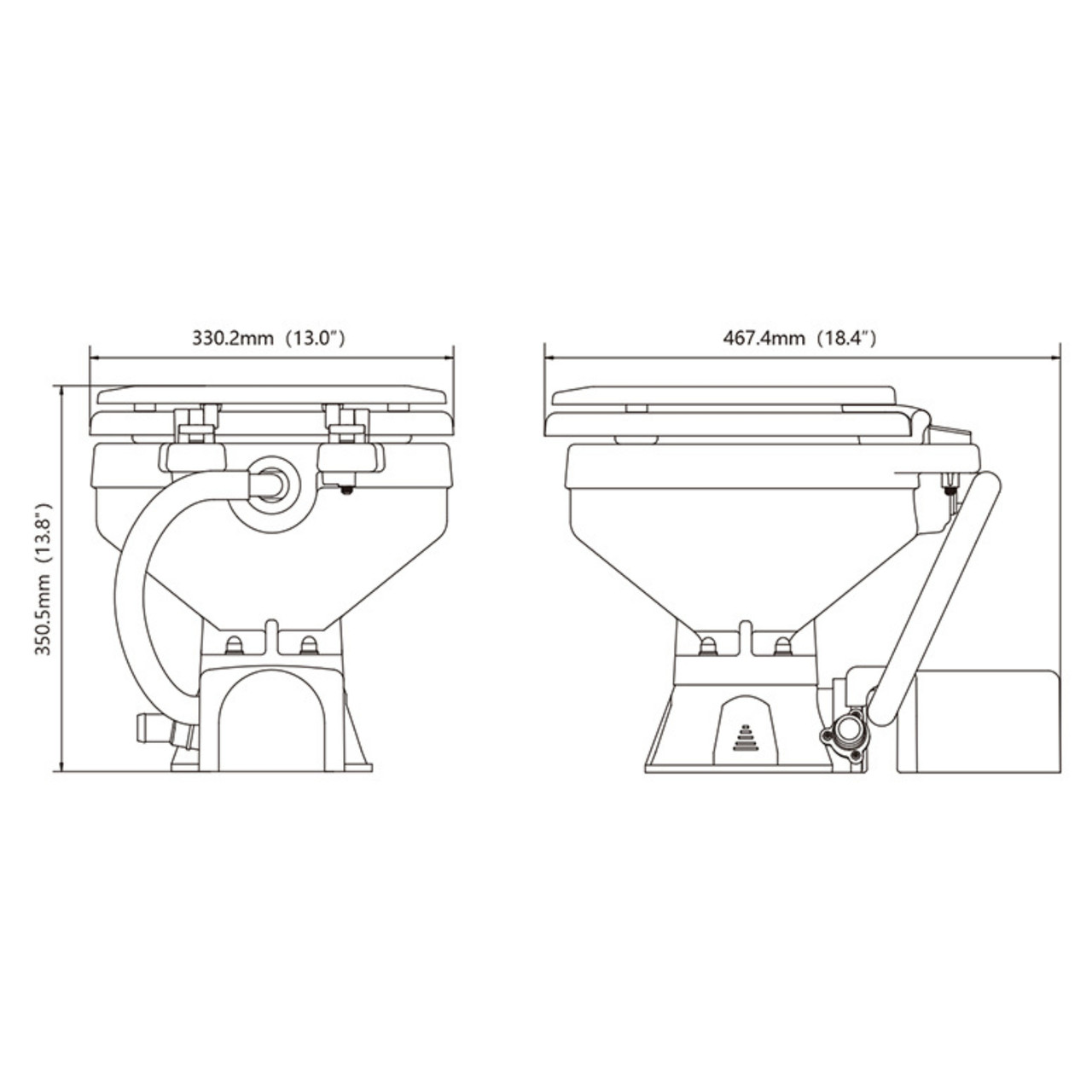 SEAFLO Electric Marine Toilets - Self Priming, Macerator, Switch Panel ...
