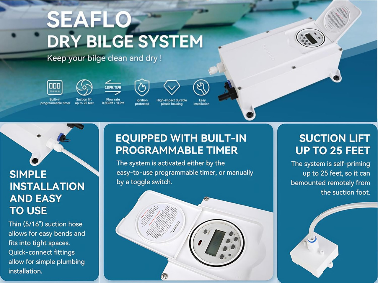 SEAFLO - Self-Priming Dry Bilge System (Choose 12V or 24V) - Seaflo Direct