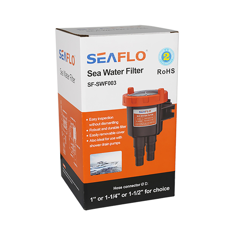 SEAFLO Raw Sea Water Filter/Intake Strainer for 1', 1-1/4",1-1/2" Hose ...
