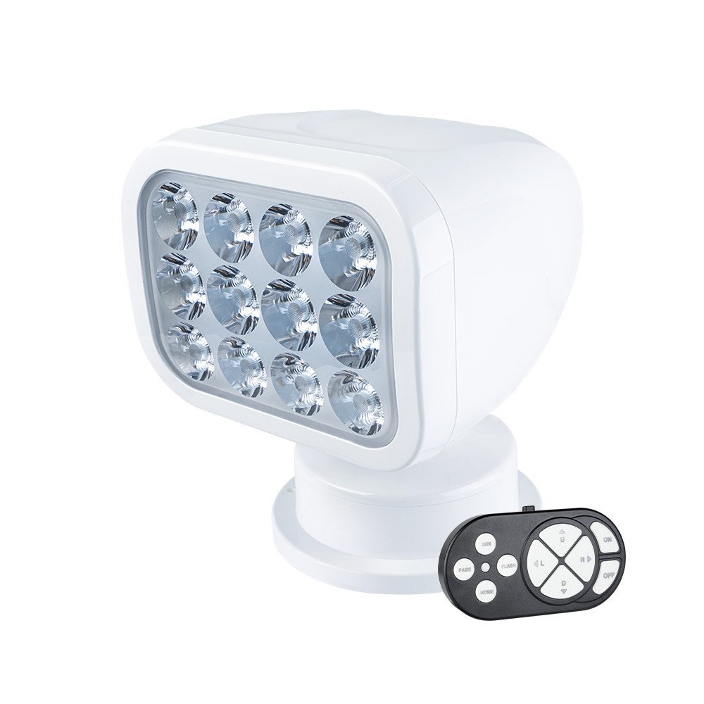SEAFLO 360° Rotating Remote Control LED Searchlight, 10-30V, Auto-Reset ...