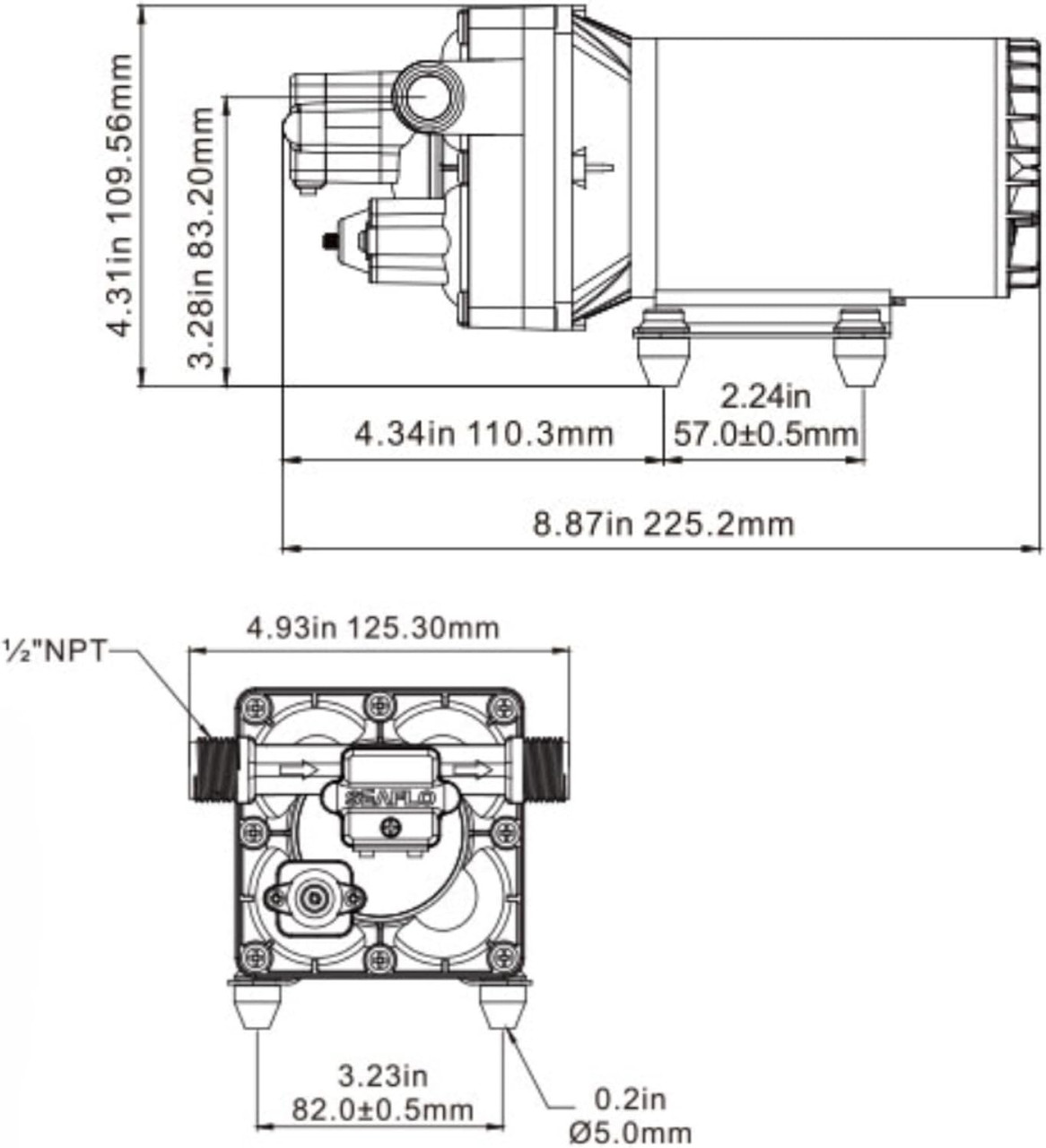 SEAFLO 42W Series Brushless Automatic Demand Diaphragm Pump – Model ...