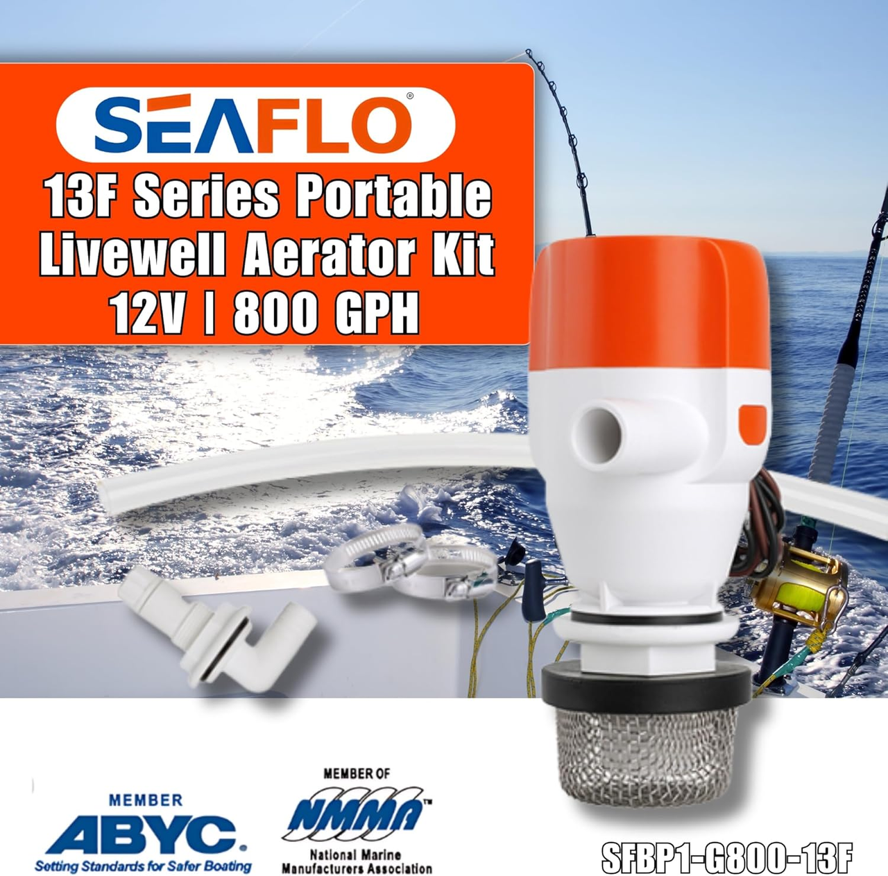 SEAFLO 12V 800 GPH 13F Series Portable Livewell Aerator Kit ...