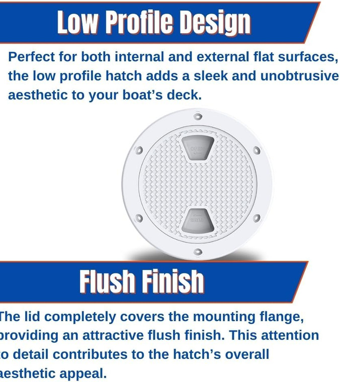 SEAFLO 6" Boat Round Non Slip Inspection Hatch with Detachable Cover