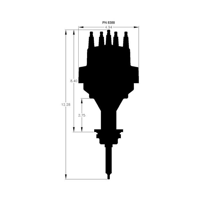MSD 8388 Chrysler 318-360, Ready-to-Run Distributor - Scram Speed