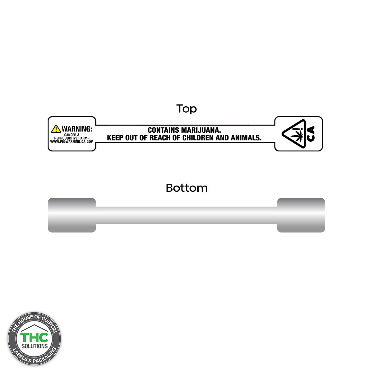 California Symbol & Prop 65 Tamper Label with Silver Poly, 4" X 0.5 ...