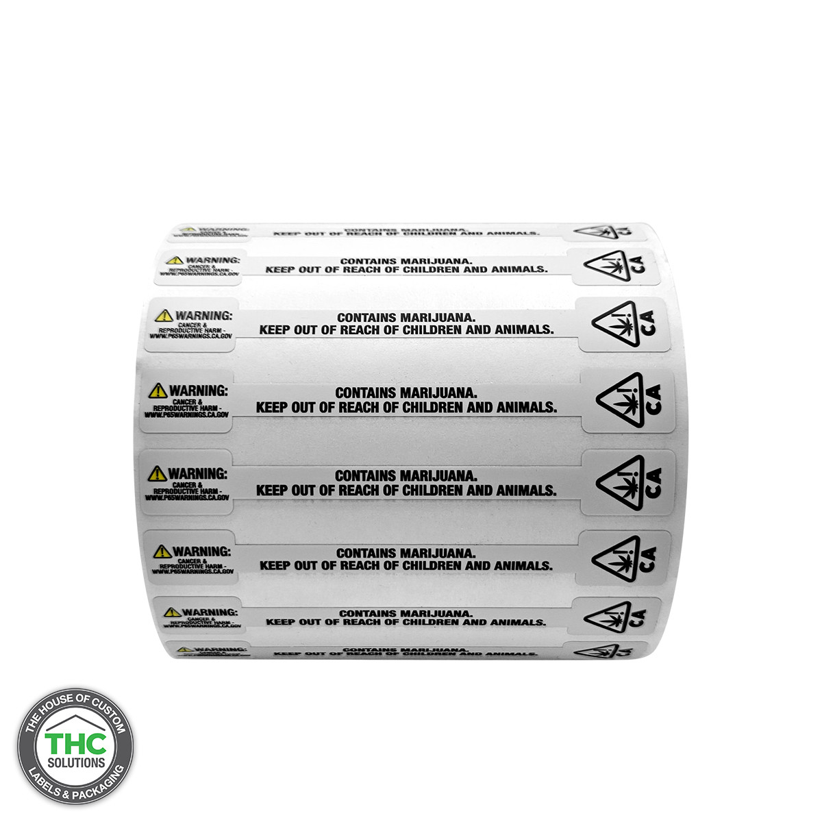 California Symbol & Prop 65 Tamper Label with Silver Poly, 4" X 0.5 ...
