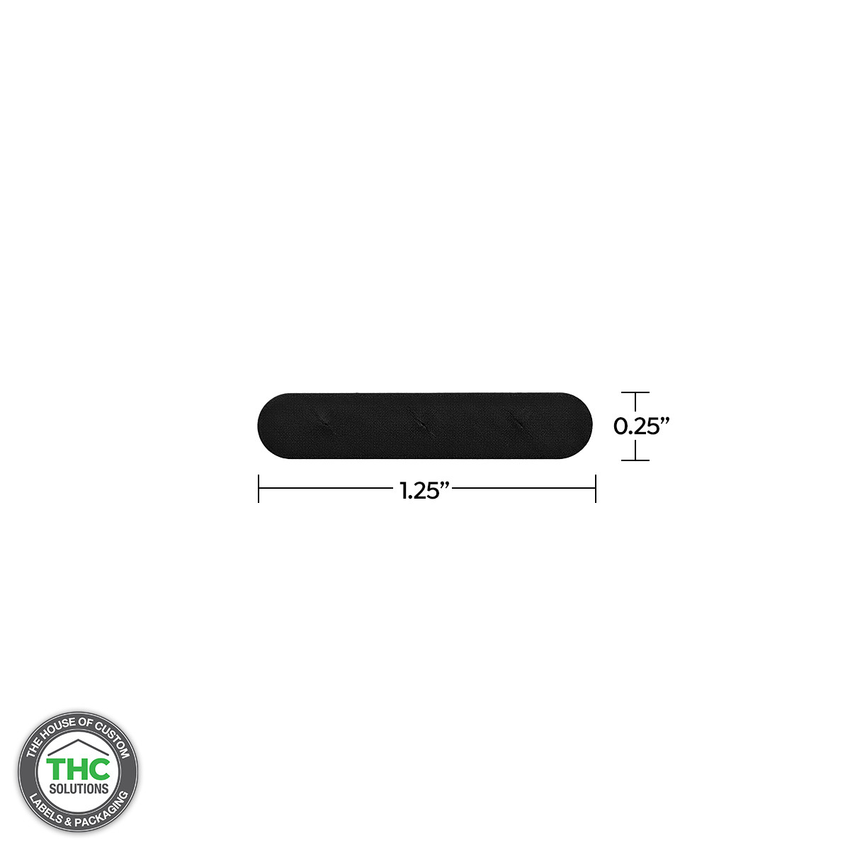 Blank 1.25x0.25 inch Black Tamper Evident Label Roll