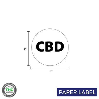 CBD Government Warning Symbol, Circle Paper Label, 1" x 1" (Qty 1,000 ...