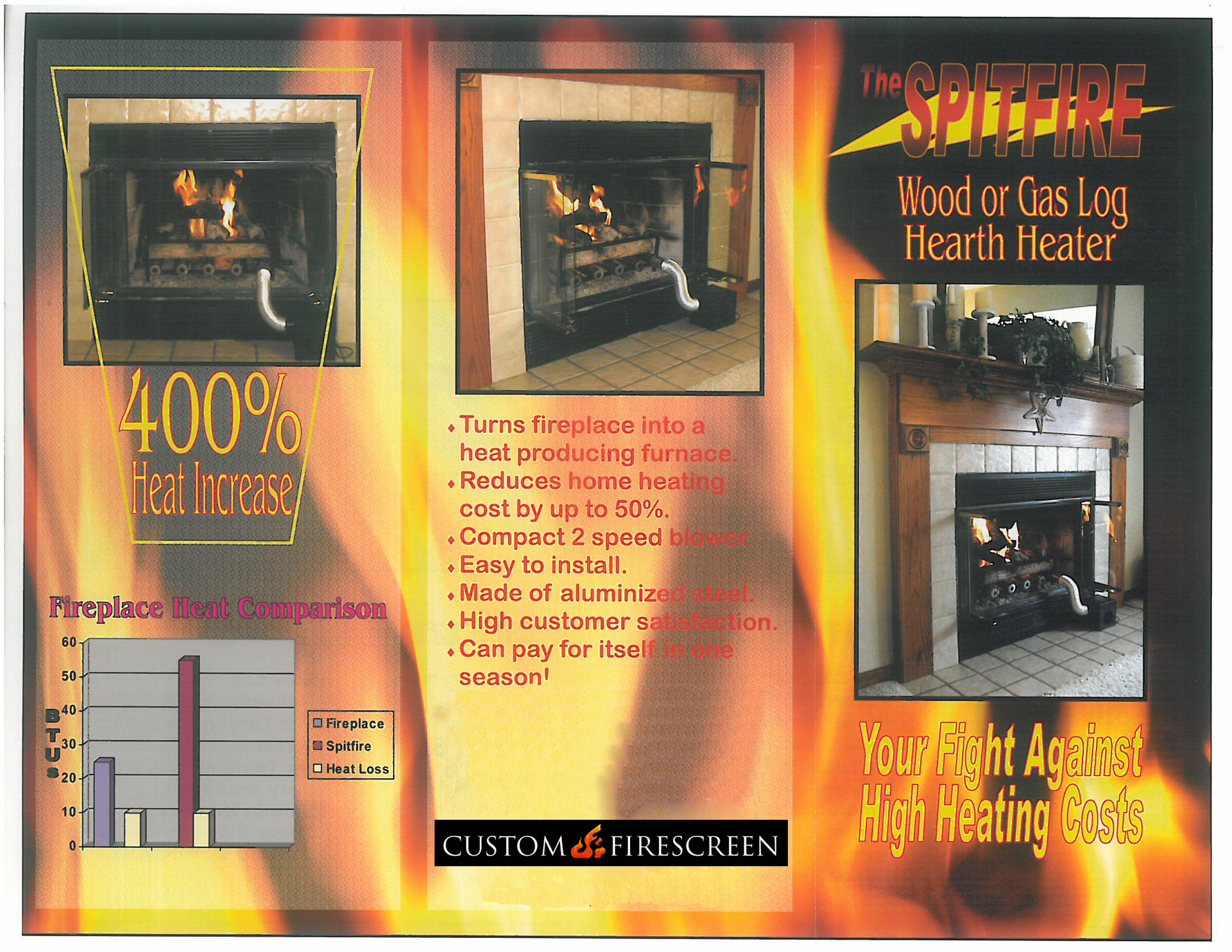 Spitfire Fireplace Heat Exchanger with Blower Unit