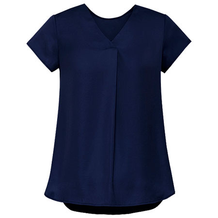 RB967LS - Womens Kayla V Neck Pleat Blouse