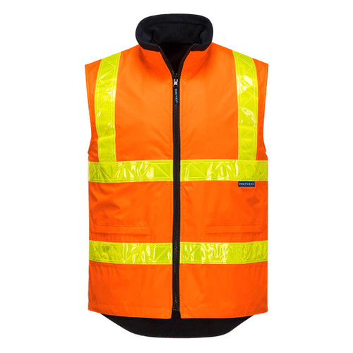 MY214 - Hi-Vis Polar Fleece Lined Vic Roads Reversible Vest
