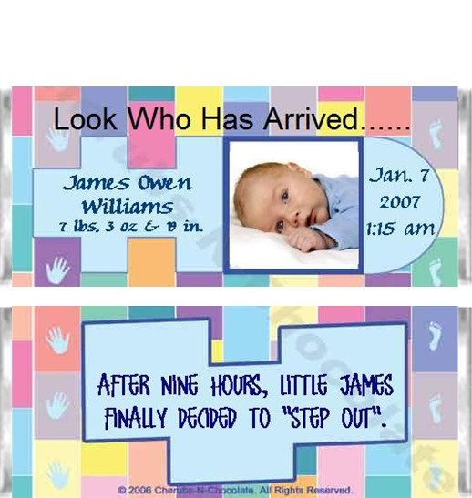 Birth Announcement Candy Bars | The Candy Bar Wrapper